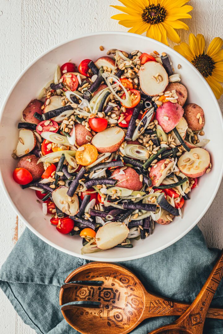 Long Bean Potato Salad with Basil Tahini Dressing (vegan) | sweet ...